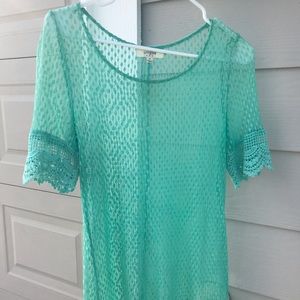 Umgee | Tops | Umgee Womens Turquoise Lace Top Size Medium | Poshmark